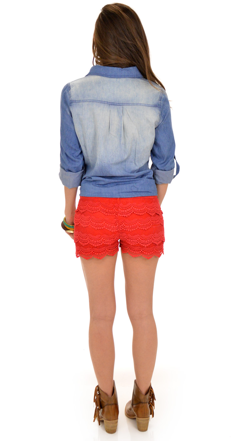 The Andi Shorts, Red - Bottoms - The Blue Door Boutique