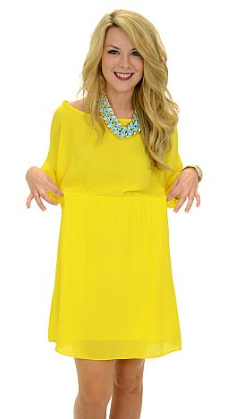 Solid Ground Dress, Lemon - Dresses - The Blue Door Boutique