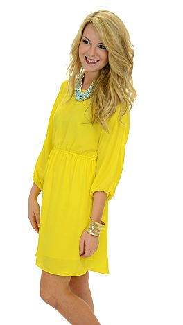 Solid Ground Dress, Lemon - Dresses - The Blue Door Boutique