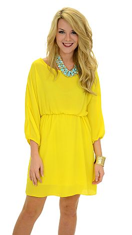 Solid Ground Dress, Lemon - Dresses - The Blue Door Boutique
