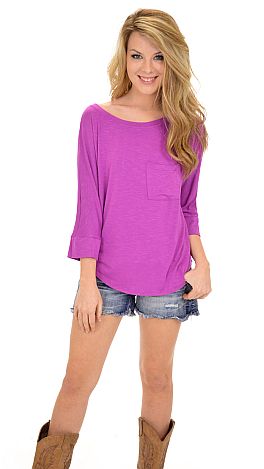 Best Ever Tee, Violet - Tops - The Blue Door Boutique