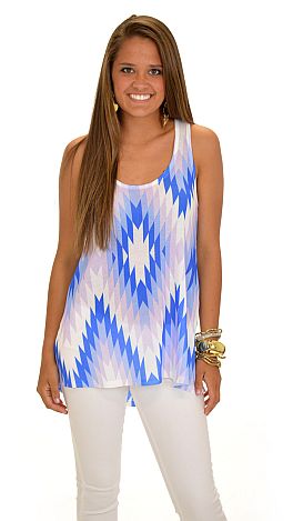 True to Blue Tank - Tops - The Blue Door Boutique