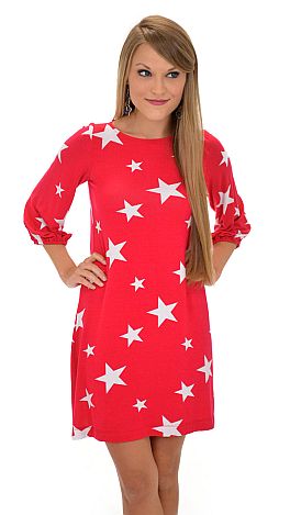 Basic Boatneck, Red Star - Dresses - The Blue Door Boutique