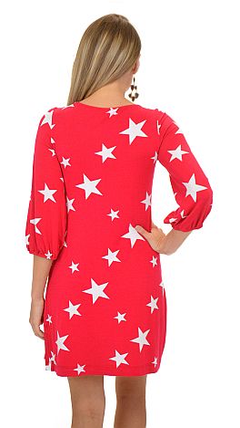 Basic Boatneck, Red Star - Dresses - The Blue Door Boutique