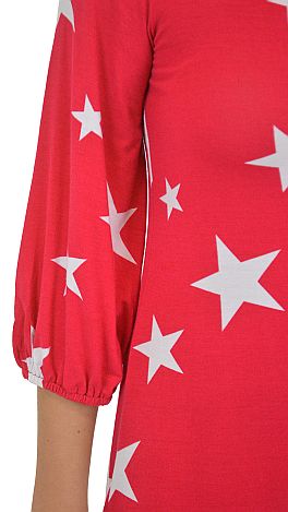Basic Boatneck, Red Star - Dresses - The Blue Door Boutique