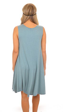 Your Favorite Frock, Teal Blue - Dresses - The Blue Door Boutique