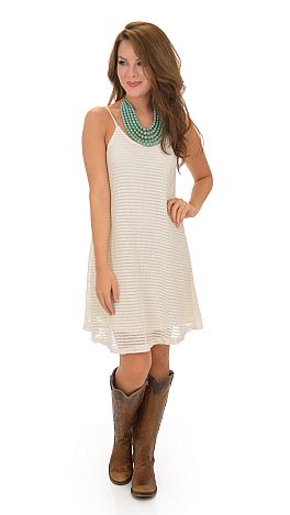 Summer Lovin Dress, Cream - Dresses - The Blue Door Boutique