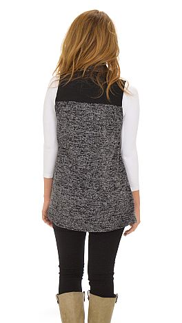 Salt and Pepper Vest - Tops - The Blue Door Boutique