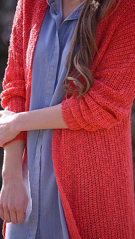 Color Craze Cardigan, Coral - The Blue Door Boutique