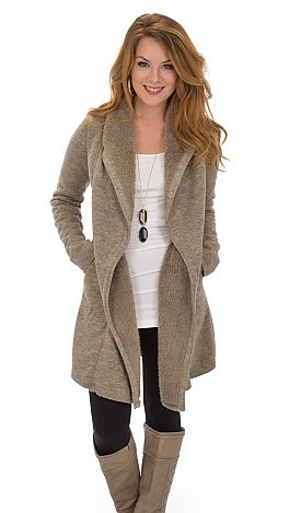 Plush Inside Coat - The Blue Door Boutique