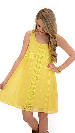 Spring Dreams Dress, Yellow - The Blue Door Boutique