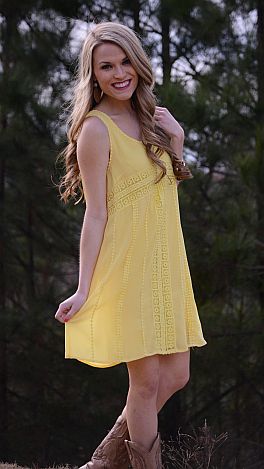 Spring Dreams Dress, Yellow - The Blue Door Boutique