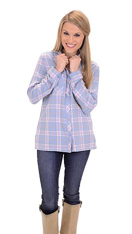 Spring Flannel Shirt - Tops - The Blue Door Boutique