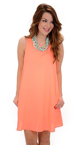 Wardrobe Essential, Neon Orange - Dresses - The Blue Door Boutique