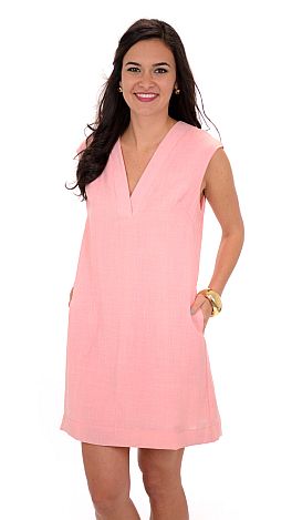 Lovely Linen Dress, Pink - SALE - The Blue Door Boutique