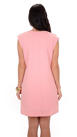 Lovely Linen Dress, Pink - SALE - The Blue Door Boutique