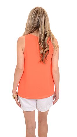 Double Layered Ruffle Top, Orange - Tops - The Blue Door Boutique