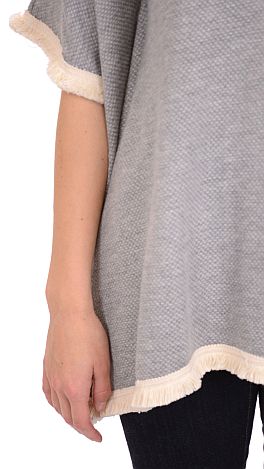 Bird Applique Poncho - Tops - The Blue Door Boutique