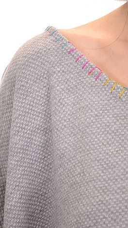 Bird Applique Poncho - Tops - The Blue Door Boutique