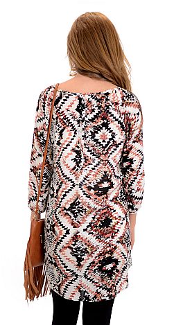 Aztec Dreaming Tunic - SALE - The Blue Door Boutique