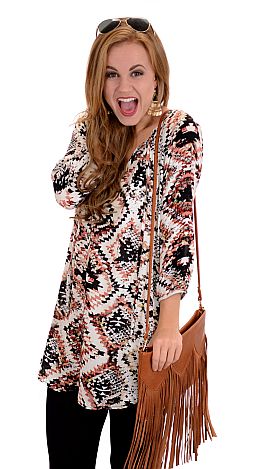 Aztec Dreaming Tunic - SALE - The Blue Door Boutique