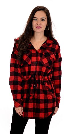 Buffalo Check Tunic Jacket - SALE - The Blue Door Boutique