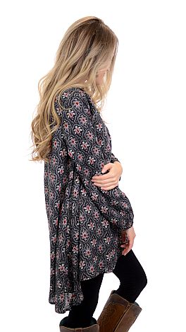 Fig Print Tunic - Tops - The Blue Door Boutique