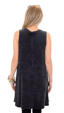 Weathered Away Tunic, Black - Dresses - The Blue Door Boutique