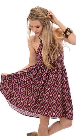 Boho Print Frock - Dresses - The Blue Door Boutique