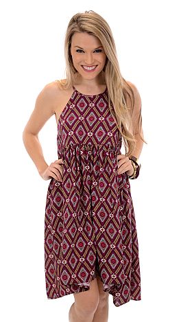 Boho Print Frock - Dresses - The Blue Door Boutique