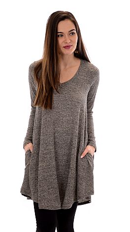 Run the Rib Light Tunic - Dresses w/ Sleeves - Dresses - The Blue Door ...
