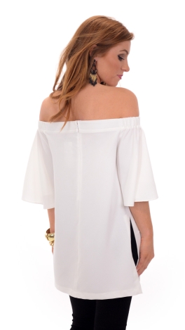 Off Kilter Top, Off White - Tops - The Blue Door Boutique