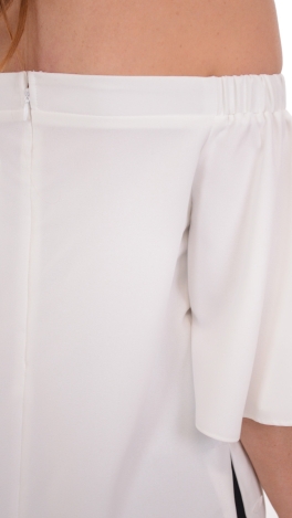 Off Kilter Top, Off White - Tops - The Blue Door Boutique