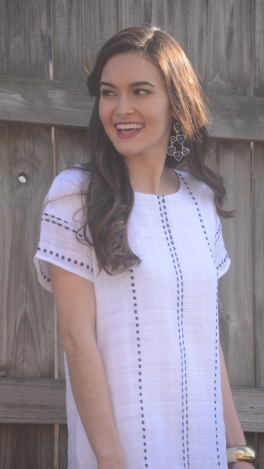 Embroidered Stripes Frock - Dresses - The Blue Door Boutique