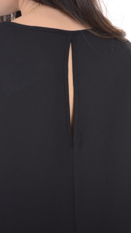 Ruffle Bottom Dress, Black - The Blue Door Boutique