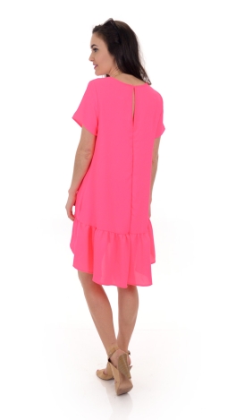 Ruffle Bottom Dress, Neon - The Blue Door Boutique