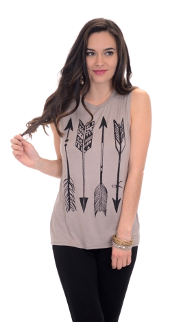 2 Way Arrow Tank - Tops - The Blue Door Boutique