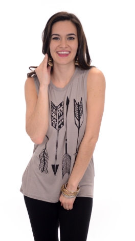 2 Way Arrow Tank - Tops - The Blue Door Boutique