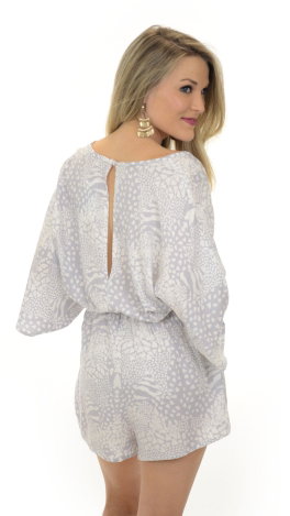 Grey Specks Romper - Rompers / Jumpsuits - The Blue Door Boutique