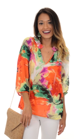 Color Me Crazy Blouse - SALE - The Blue Door Boutique