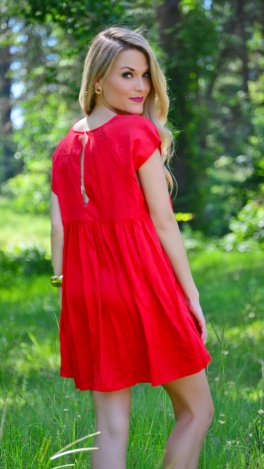 Lace Allure Frock, Red - Tops - The Blue Door Boutique