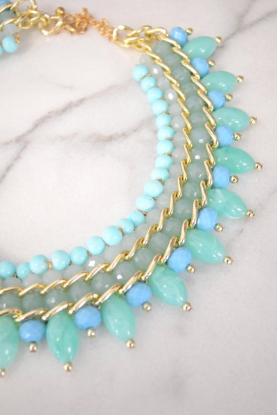 Eye Catching Necklace, Mint - The Blue Door Boutique