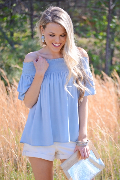 Floating Top - Off Shoulder - Tops - The Blue Door Boutique