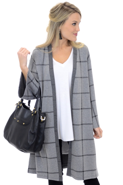 Window Pane Cardigan - Jackets / Coats / Vests / Blazers - Tops - The ...