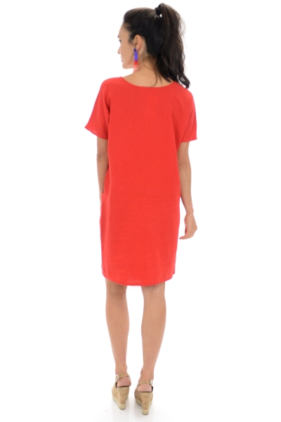 Classic Linen Shift, Red - Dresses w/ Sleeves - Dresses - The Blue Door ...