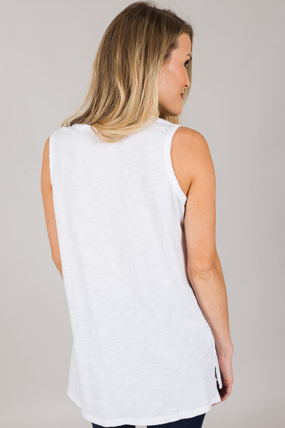 Cotton Slub Tank, White - Short Sleeve & Sleeveless - Tops - The Blue ...