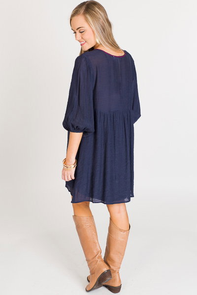 Floral Frenzy Embroidered Dress - Dresses w/ Sleeves - Dresses - The ...