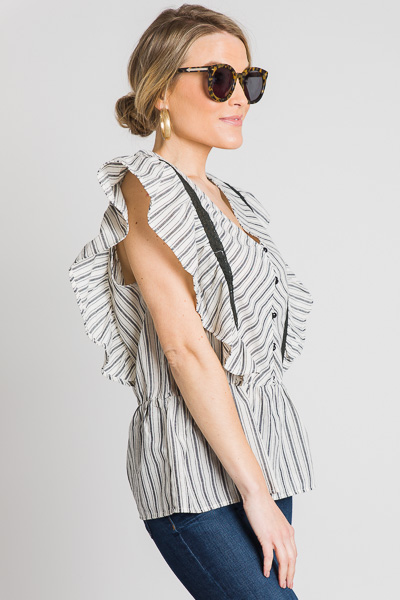 Julia Button Blouse - Sale - The Blue Door Boutique