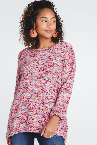 Color Pop Sweater - 3/4 & Long Sleeve - Tops - The Blue Door Boutique