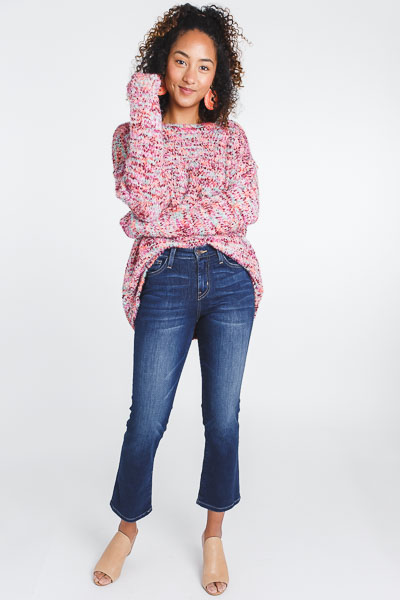 Color Pop Sweater - 3/4 & Long Sleeve - Tops - The Blue Door Boutique